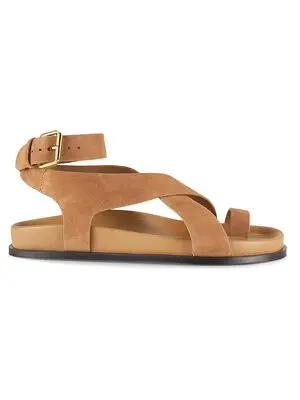 A.emery A. Emery Jalen Buckled Suede Ankle-wrap Sandals Nutmeg