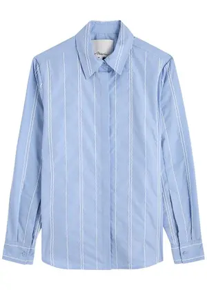 3.1 Phillip Lim Striped Cotton-blend Poplin Shirt