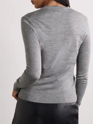 Theory Wool-blend Fine Knit Sweater - Gray