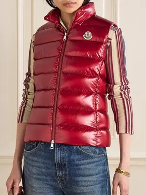 Moncler Ghany Quilted Down Vest - Red