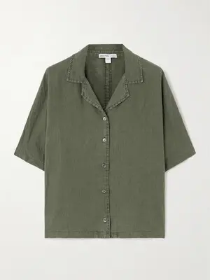 JAMES PERSE Linen Camp Collar Shirt