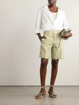 JIL SANDER Crepe Shorts - Neutrals
