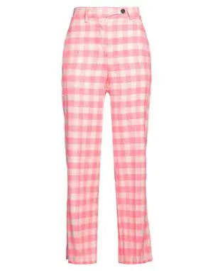 VICOLO Gingham Straight-leg Pants - Pink