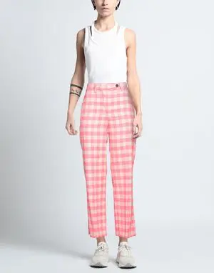 VICOLO Gingham Straight-leg Pants - Pink