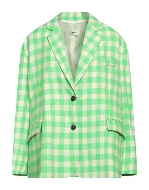 VICOLO Single-breasted Checked Blazer - Green