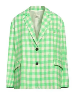 VICOLO Single-breasted Checked Blazer - Light Green