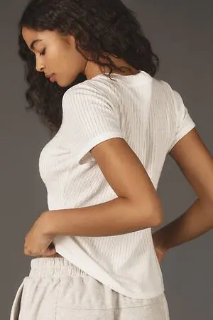 PILCRO Textured Rib Layering T-shirt