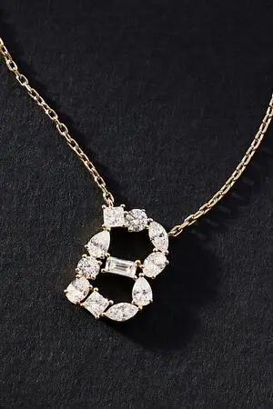 FINE DIAMONDS BY ANTHROPOLOGIE Yellow Diamond Monogram Necklace - B
