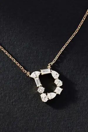 FINE DIAMONDS BY ANTHROPOLOGIE Yellow Diamond Monogram Necklace - D