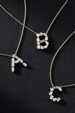 FINE DIAMONDS BY ANTHROPOLOGIE Yellow Diamond Monogram Necklace - D