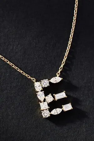 FINE DIAMONDS BY ANTHROPOLOGIE Yellow Diamond Monogram Necklace - E