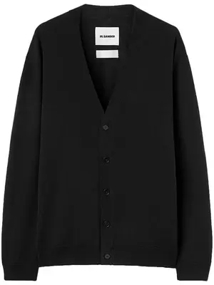JIL SANDER V-neck Wool Cardigan - Black
