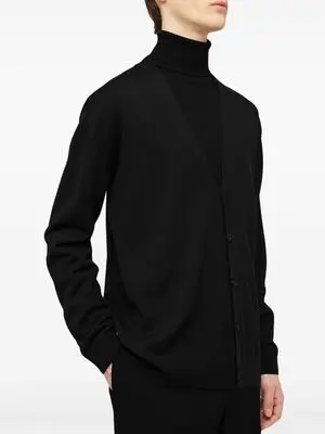 JIL SANDER V-neck Wool Cardigan - Black