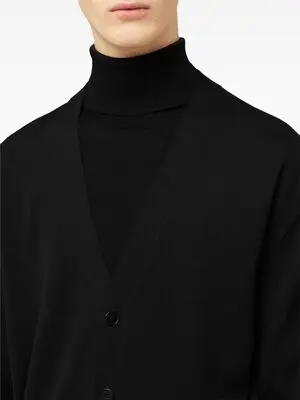 JIL SANDER V-neck Wool Cardigan - Black