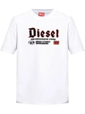 DIESEL® Logo-print Cotton T-shirt - White