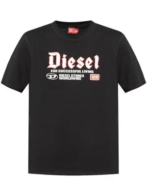 DIESEL® Logo-print Cotton T-shirt - Black