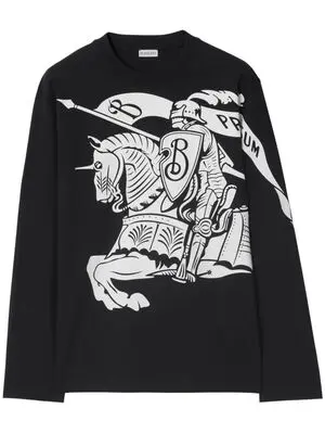 Burberry Ekd-print Cotton Sweatshirt - Black