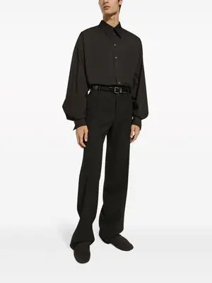 Dolce & Gabbana Straight-leg Wool Trousers - Black