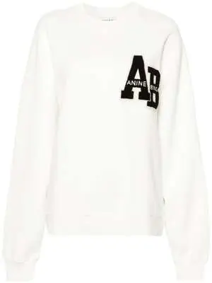 ANINE BING Miles Logo-patch Sweatshirt - White