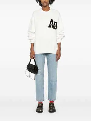 ANINE BING Miles Logo-patch Sweatshirt - White
