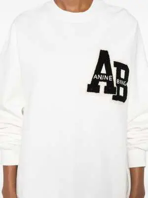 ANINE BING Miles Logo-patch Sweatshirt - White
