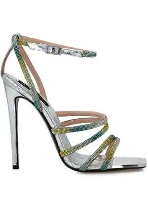 Philipp Plein Mirror 120mm Crystal-embellished Sandals