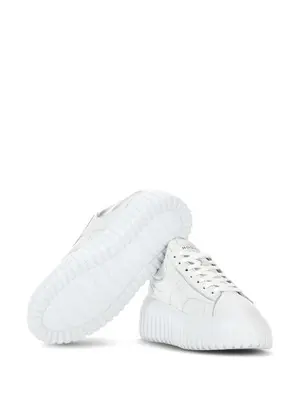 Hogan H-stripes Leather Sneakers - White