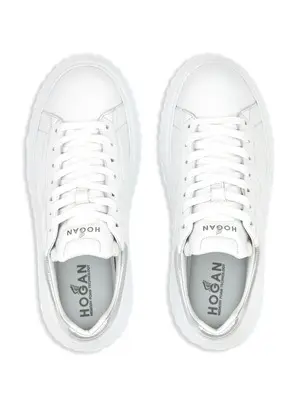 Hogan H-stripes Leather Sneakers - White