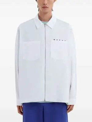 Marni Logo-print Zip-up Shirt - White