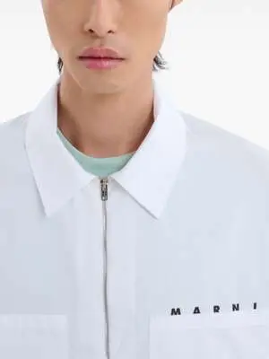 Marni Logo-print Zip-up Shirt - White