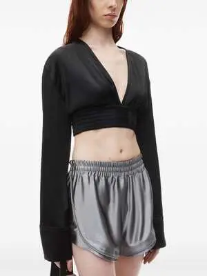 Alexander Wang Long-sleeve Cropped Blouse