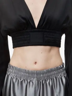 Alexander Wang Long-sleeve Cropped Blouse