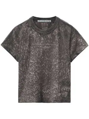 Alexander Wang Splatter-wash Cotton T-shirt - Grey
