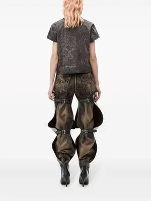 Alexander Wang Splatter-wash Cotton T-shirt - Grey