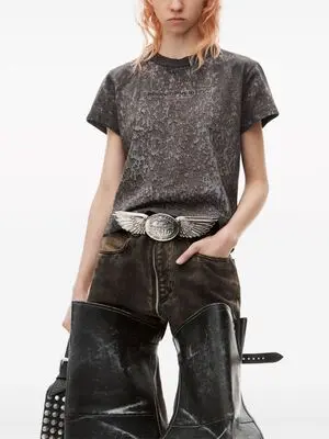 Alexander Wang Splatter-wash Cotton T-shirt - Grey