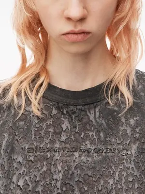 Alexander Wang Splatter-wash Cotton T-shirt - Grey