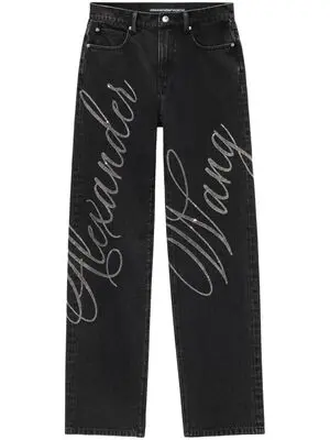 Alexander Wang Ez Logo-embellished Jeans - Grey
