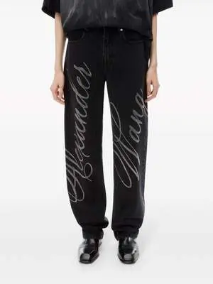 Alexander Wang Ez Logo-embellished Jeans - Grey
