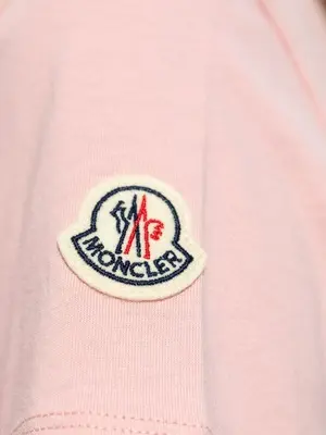 Moncler Logo-patch Cotton T-shirt - Pink