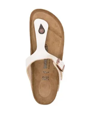 BIRKENSTOCK Gizeh Leather Slippers - Neutrals