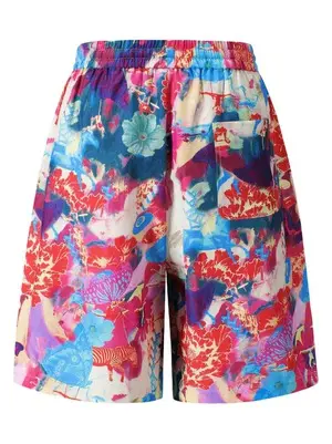 Shanghai Tang X Jacky Tsai Graphic-print Silk Blend Track Shorts