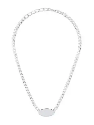 Gucci Trademark Sterling Silver & Enamel Logo Necklace