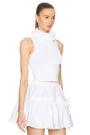 Alaïa Crop Hooded Tank Top - Blanc