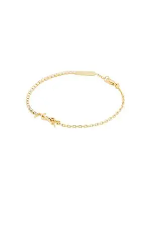 Saint Laurent Cable Chain Bracelet - Dore & Crystal