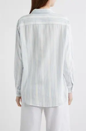 Frank & Eileen Eileen Relaxed Button-up Shirt - Multi Blue Stripe