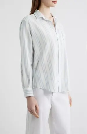 Frank & Eileen Eileen Relaxed Button-up Shirt - Multi Blue Stripe