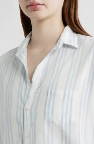Frank & Eileen Eileen Relaxed Button-up Shirt - Multi Blue Stripe