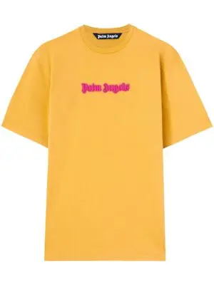 Palm Angels Logo-print Cotton T-shirt - Yellow