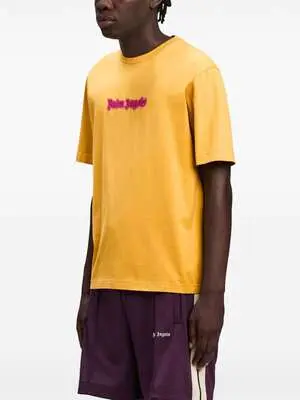 Palm Angels Logo-print Cotton T-shirt - Yellow