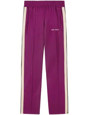Palm Angels Logo-embroidered Straight-leg Track Pants - Purple